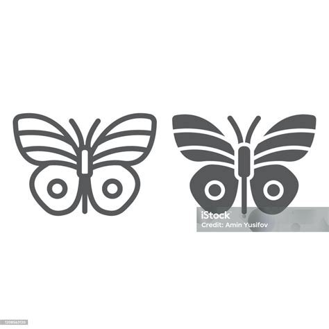 나비 선 과 문양 아이콘 부활절과 여름 곤충 기호 벡터 그래픽 흰색 배경에 선형 패턴 Eps 10 10에 대한 스톡 벡터 아트 및 기타 이미지 Istock