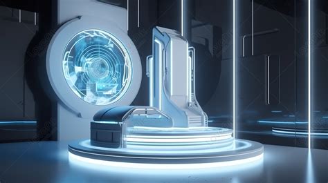 미래 네온 조명 배경으로 3d 렌더링된 흰색 제품 스탠드 모형 스탠 배경 지휘대 배경 제품 배경 이미지 Hd 스탠 지휘대 제품 배경 사진 무료 다운로드 Lovepik