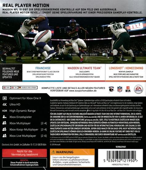 Madden Nfl 19 2018 Box Cover Art Mobygames