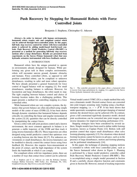 Pdf Push Recovery By Stepping For Humanoid Robots With Force Controlled Joints