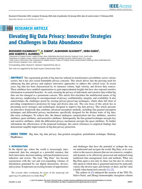 Elevating Big Data Privacy Innovative Strategies And Challenges In Data