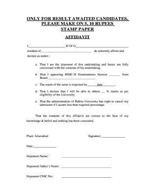 ONLY FOR RESULT AWAITED CANDIDATES Bui Edu Fill And Sign Printable Template Online