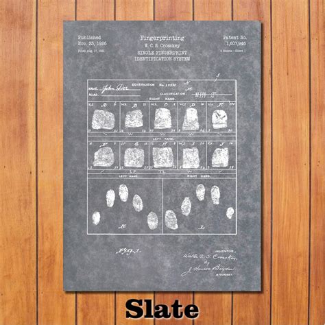 Fingerprint Analysis Patent Print Art 1926 Etsy