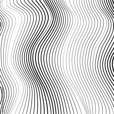 Black And White Line Art Design Abstract Simple Op Art Pattern Vector Vertical Waving