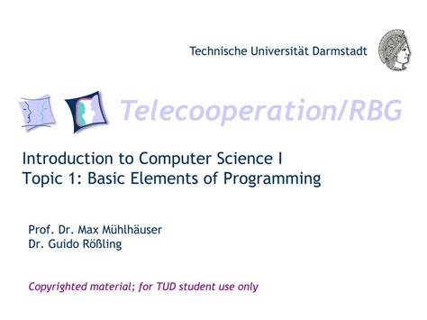 Ppt Introduction To Computer Science I Topic 1 Basic Elements Of Programming Powerpoint