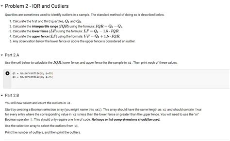 Solved Python X Is A Done Dimensional Array R Problem 2 Iqr And