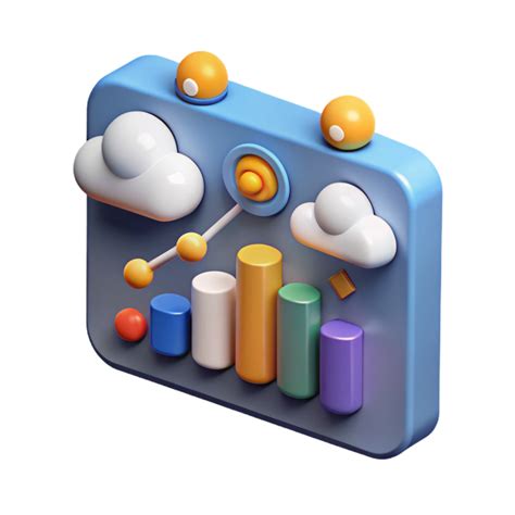 Wonderful Modern Cloud Based Data Visualization Upward Trend Insights Premium PNG