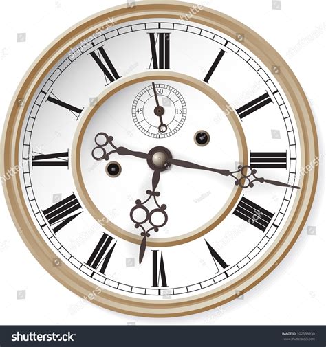 Antique Clock Vector Illustration Stock Vector Royalty Free 102563930 Shutterstock
