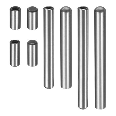 12pcs M6 Internal Thread Dowel Pin 4 Sizes Chamfering Flat Carbon Steel