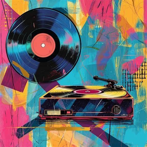 Premium Photo Vinyl Records And Cassette Tape 80s Pop Art Collage