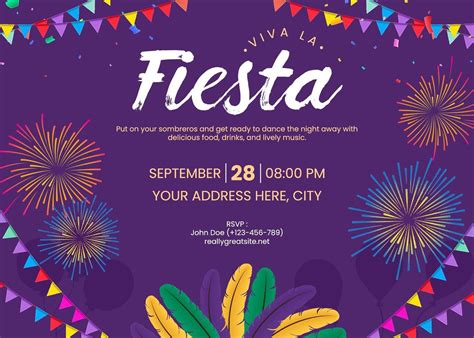 Fiesta Party Invitation 43344808 Template