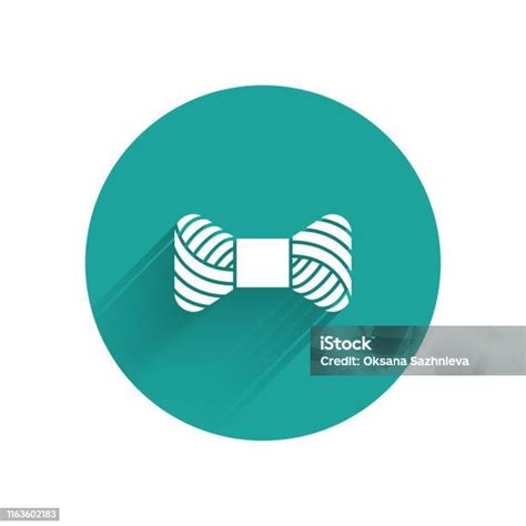 긴 그림자로 격리 된 스풀 아이콘의 흰색 바느질 스레드 원사 스풀 스레드 보빈 녹색 원 버튼입니다 벡터 일러스트레이션 공예에 대한 스톡 벡터 아트 및 기타 이미지 Istock