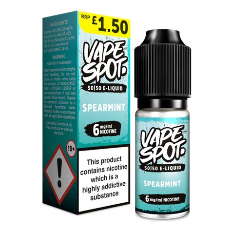 Vape Spot Spearmint 10ml E Liquid Crisp And Refreshing Mint I Vampire Vape