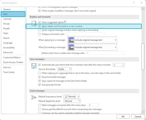 how to disable inline replies in microsoft outlook