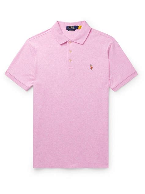 Polo Ralph Lauren Logo Embroidered Cotton Jersey Polo Shirt Pink