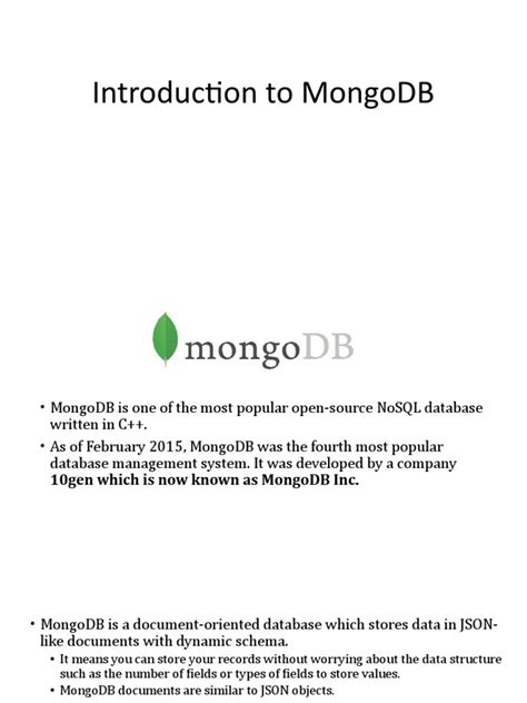 unit 5 chapter 2 introduction to mongodb pdf mongo db relational database