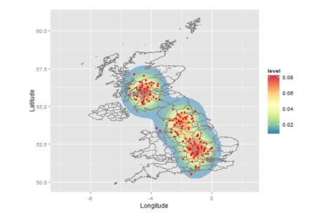 R How To Plot A Heat Map On A Spatial Map Stack Overflow