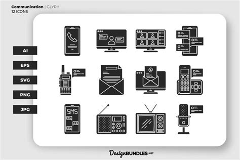 Communication Glyph Icons