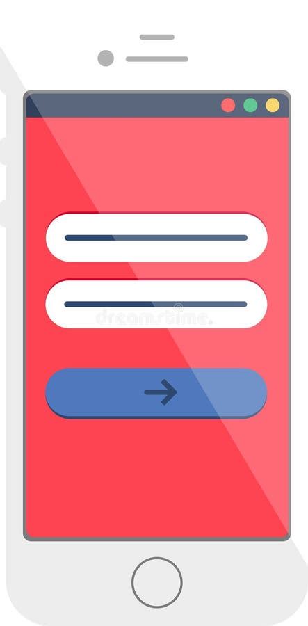 Smartphone Login Authentication Page Stock Illustration Illustration Of Authorization