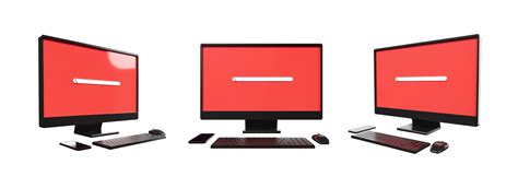3d computer setup keyboard mouse with monitor screen browser
