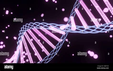 Rotating Dna Spiral With Dots Design Beautiful Dna Spiral Rotates With Magical Glowing Dots