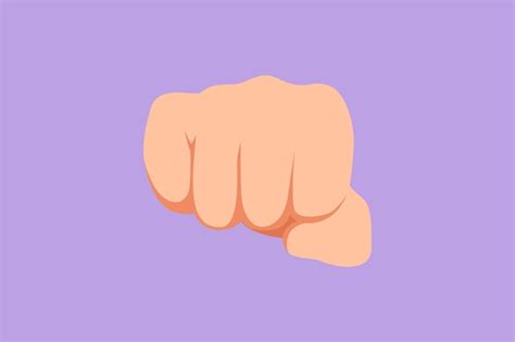 Premium Vector Cartoon Flat Style Drawing Punch Fist Hand Gesture