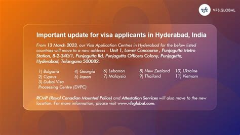 VFS Global Announces Relocation Of Visa Application Centres In Hyderabad Travelobiz