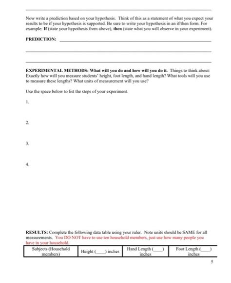 Solved Now Write A Prediction Based On Your Hypothesis