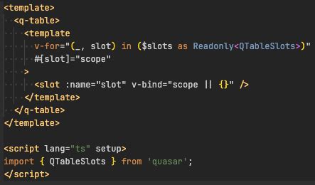 Typescript In Dynamic Slots Quasarframework Quasar Discussion Github