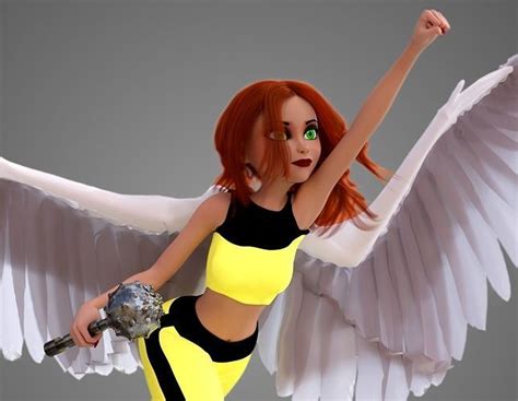 Hawkgirl Justice League Unlimited 3d Model Animated Rigged Cgtrader
