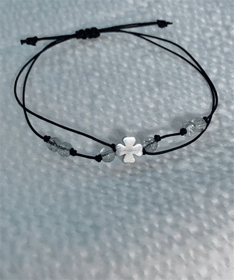 써지컬스틸 네잎 클로버 심플 데일리 두줄 레이어드 커플 우정 매듭 소원 팔찌 에이블리