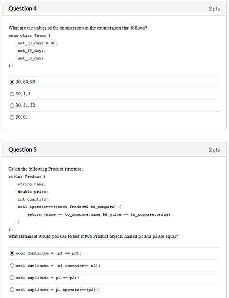 solved question 6 2 pts code example 9 1 struct product {