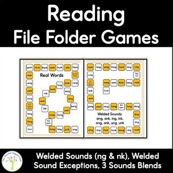 Welded Sounds Nk And Ng L Reading File Folder Game By The Teacher