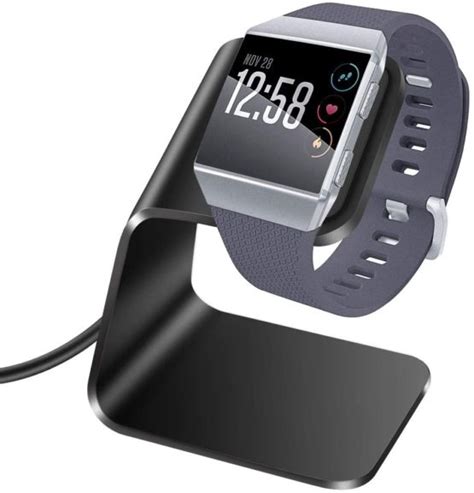 Kimilar Charger Compatible With Fitbit Ionic Premium Aluminum Charger Stand With 3 3ft Charging