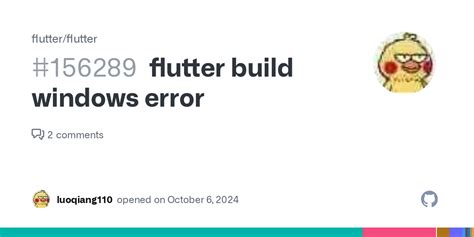 Flutter Build Windows Error · Issue 156289 · Flutterflutter · Github