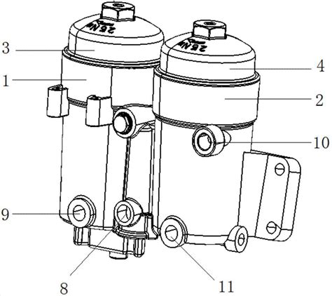 一种粗滤精滤集成式燃油滤清器的制作方法 2