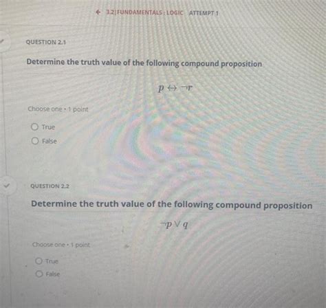 Solved FUNDAMENTALS LOGIC ATTEMPT This Section Fill Chegg Com