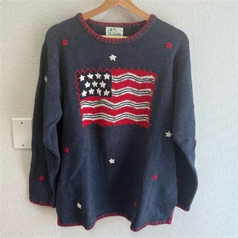 Quacker Factory Sweaters Vintage American Flag Sweater Poshmark