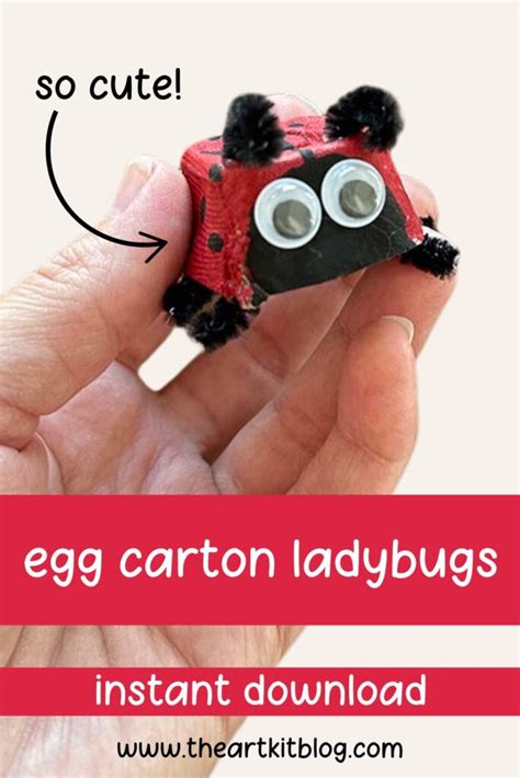 Egg Carton Ladybug Craft Free Printable Leaf The Art Kit