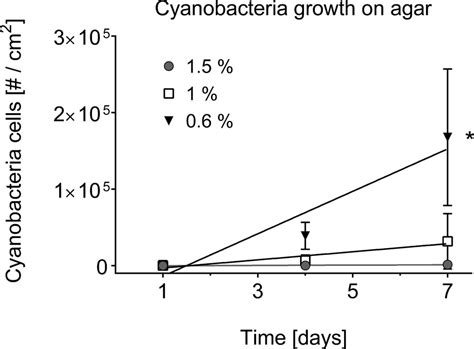 Cyanobacterial Growth On Various Agar Concentrations Cell Counts Are Download Scientific
