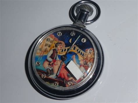 Vintage Erotic Sex Automaton Dial Pocket Watch Gondola Etsy