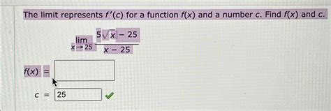 the limit represents f c ﻿for a function f x ﻿and