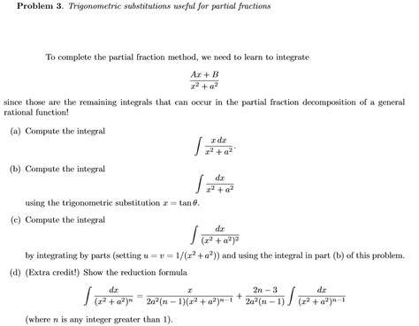 Solved Problem 3 Trigonometric Substitutions Useful For