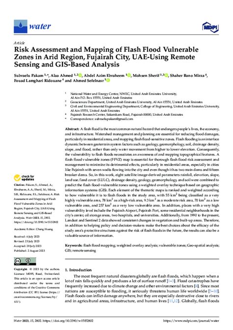 Pdf Risk Assessment And Mapping Of Flash Flood Vulnerable Zones In