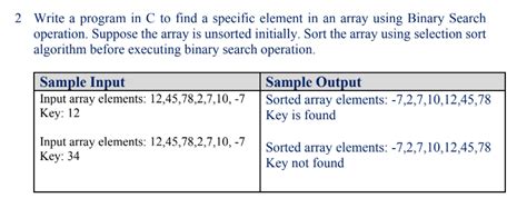 Write A Program In C To Find A Specific Element Chegg