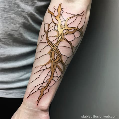 Kintsugi Tattoo Design Stable Diffusion Online