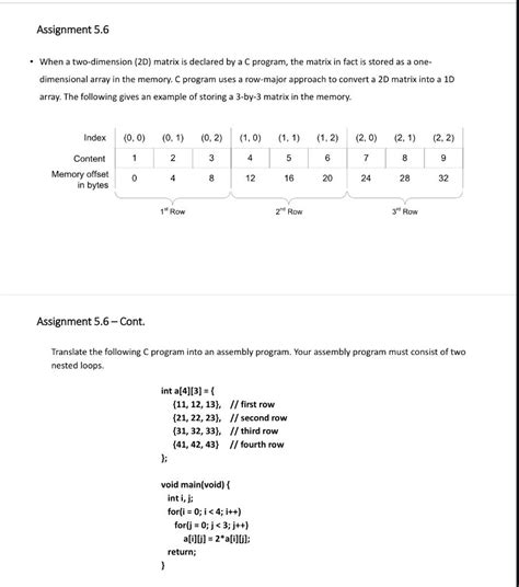 Solved When A Two Dimension D Matrix Is Declared By A C Chegg