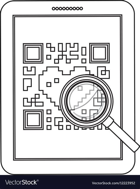Isolated Qr Code And Tablet Design Royalty Free Vector Image