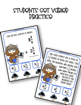 Adding Mixed Numbers Task Cards By Apple S Class TpT