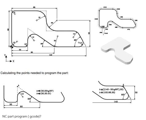 solved calculating the points needed to program the part nc